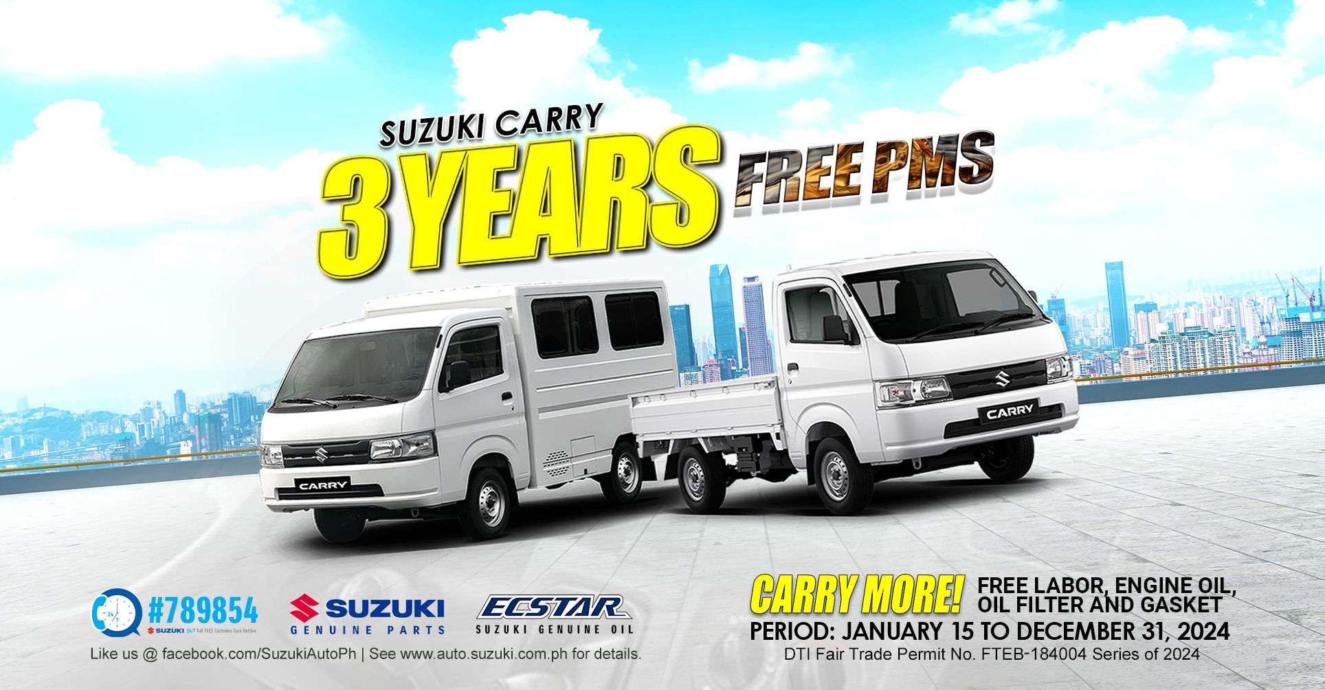 SUZUKI CARRY'S 2024 DEAL: 3-YEARS OF FREE PMS!